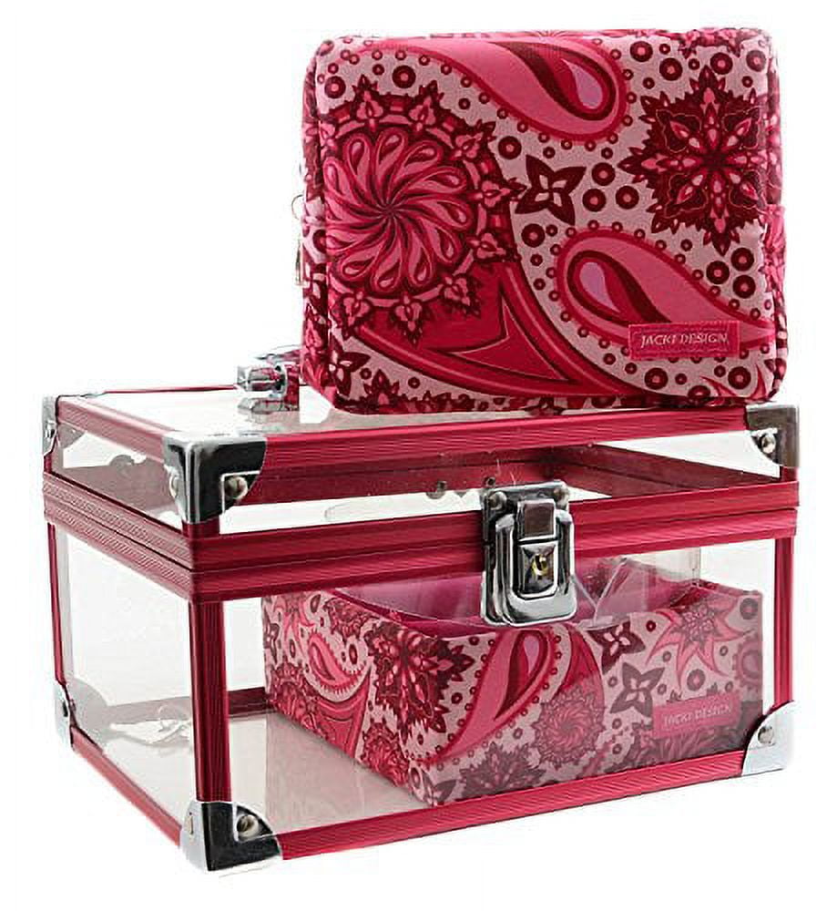 Pink Paisley Clear Caboodle Make Up Bag Train Case Organizer - Walmart.com