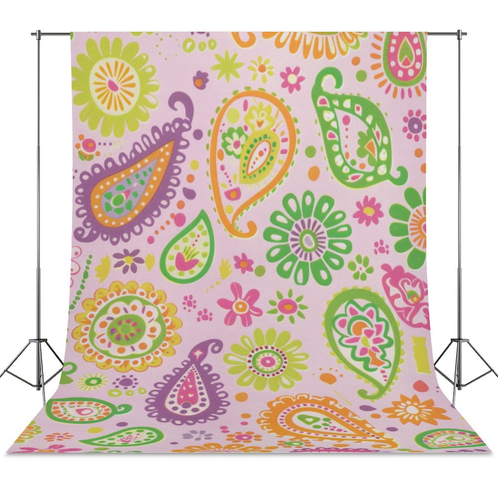 Pink Paisley Floral Vibrant Pattern Design Backdrop Background for ...
