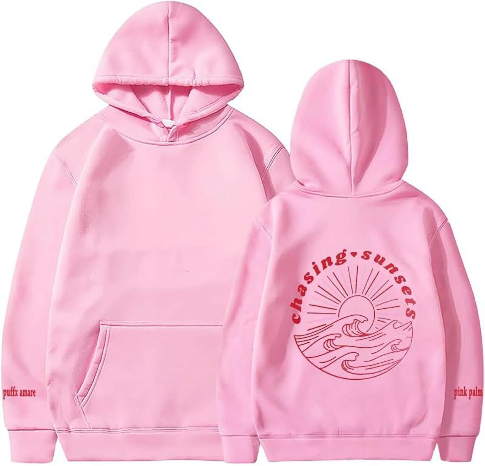Pink Palm Puff Hoodie Everything Comes in Waves Hoodies,Pink Palm Puff ...