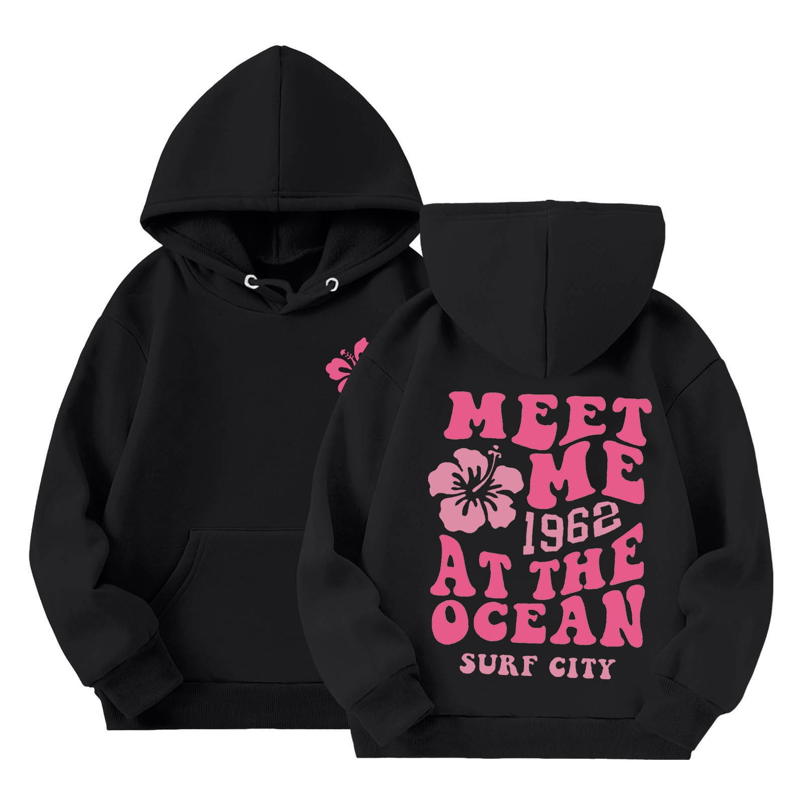 Pink Palm Puff Hoodie Girls Kids Boys Pink Palm Puff Hoodie Kids ...