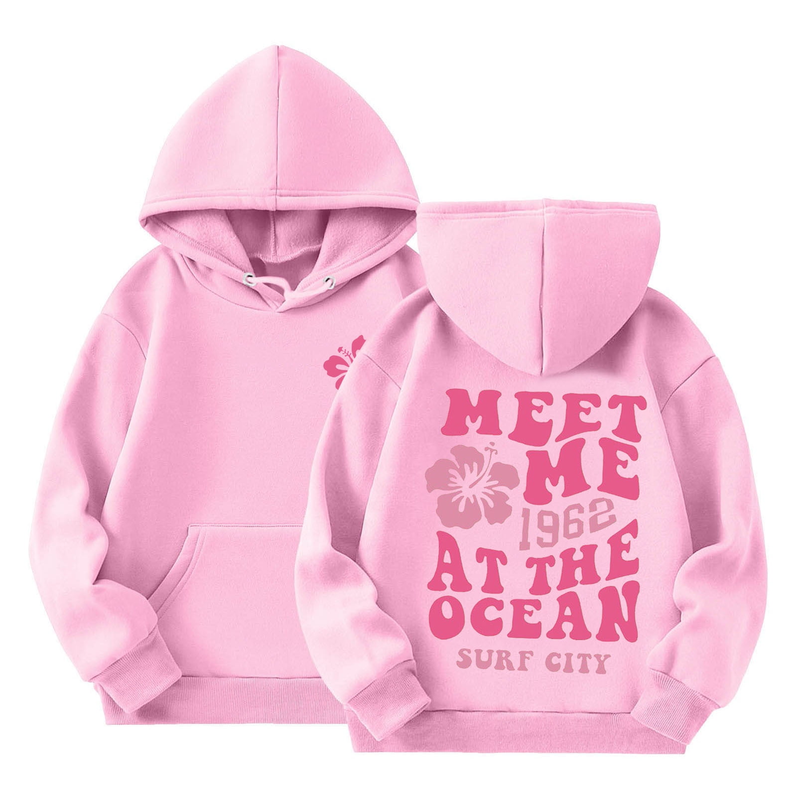 Pink Palm Puff Hoodie Girls Kids Boys Pink Palm Puff Hoodie Kids Girls ...