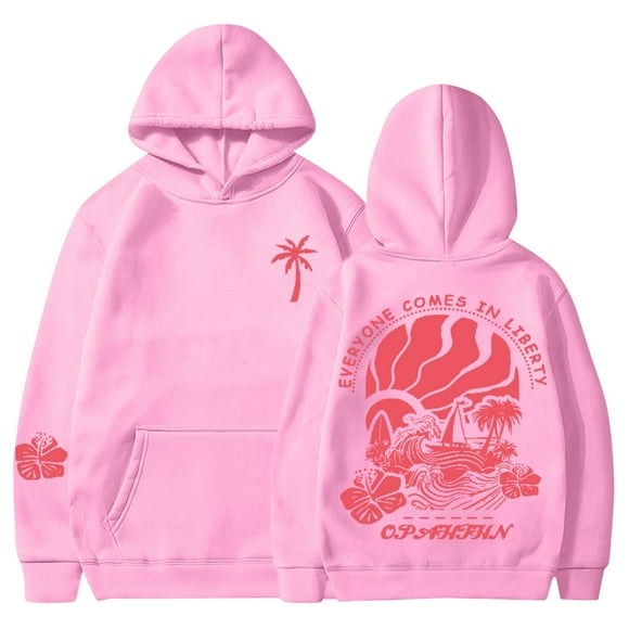 Pink Palm Puff Hoodie
