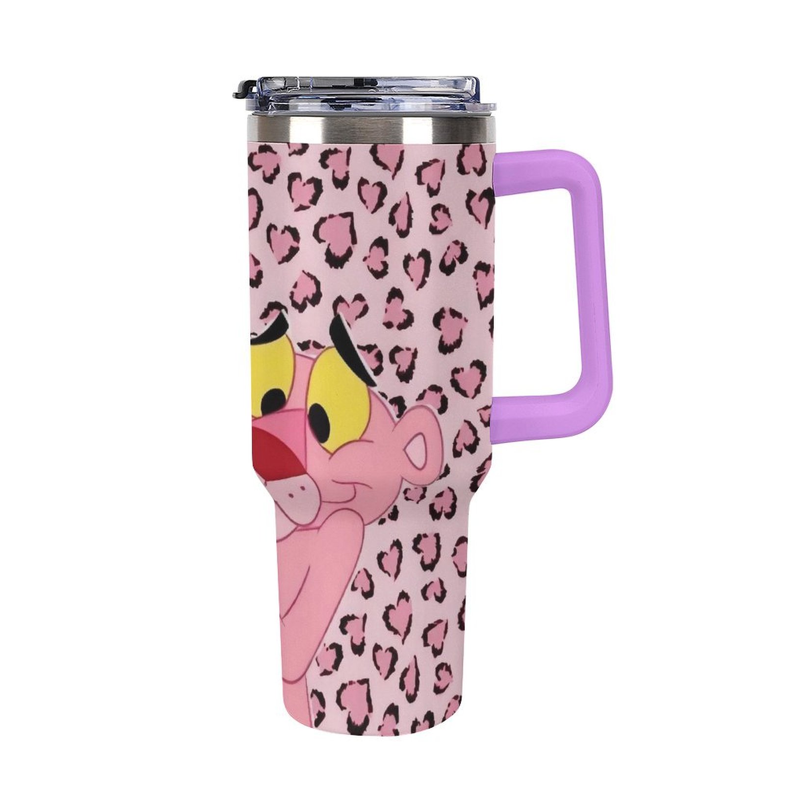 Pink Panther Car Cup Stainless Steel Thermos Cup with Handle 40oz ...