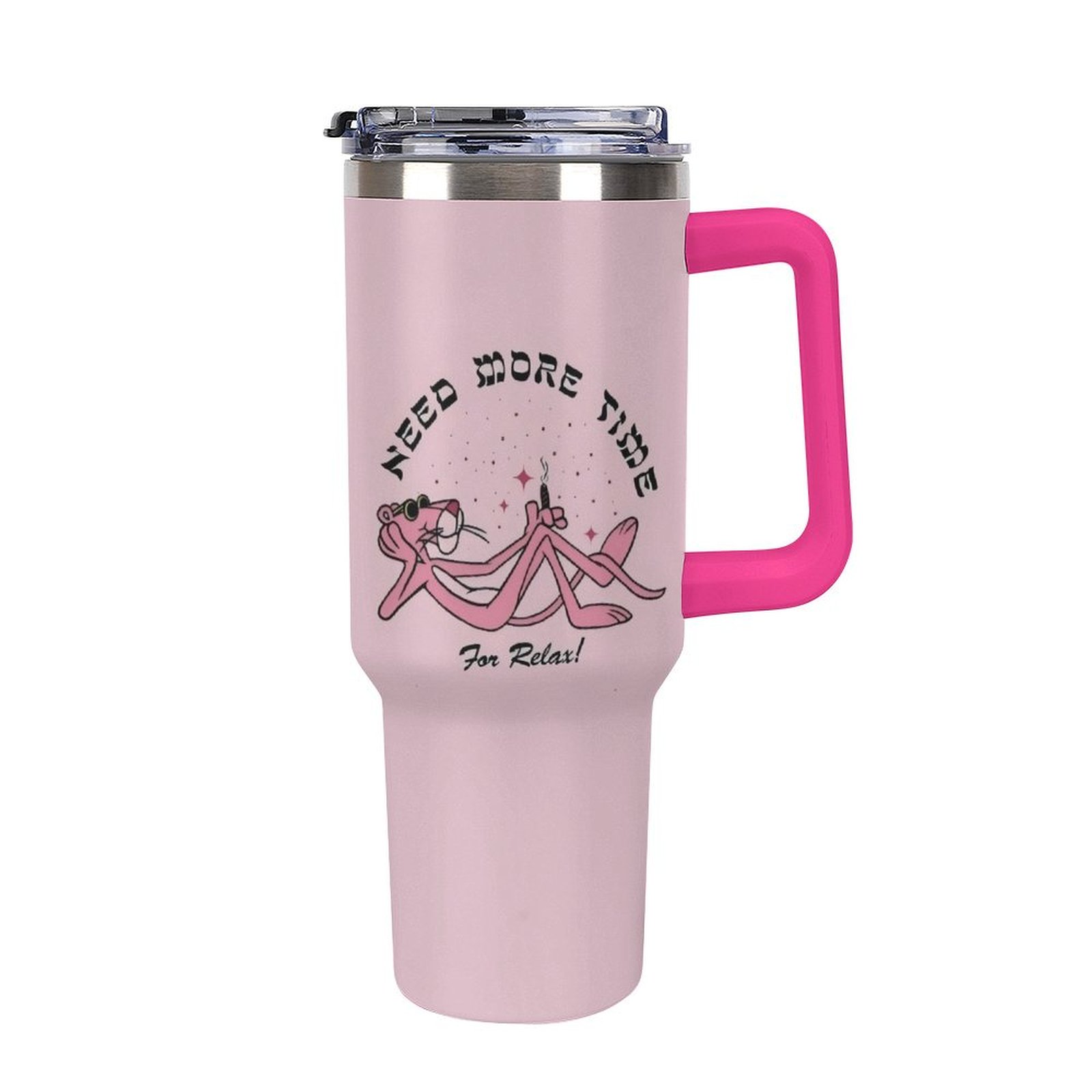 Pink Panther Car Cup Stainless Steel Thermos Cup with Handle 40oz ...