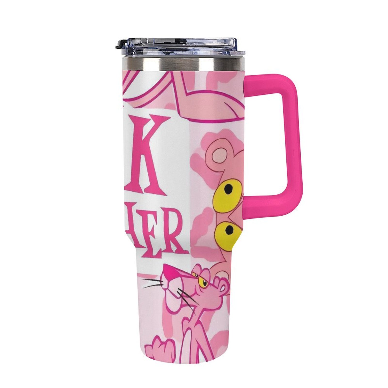 Pink Panther Car Cup Stainless Steel Thermos Cup with Handle 40oz ...