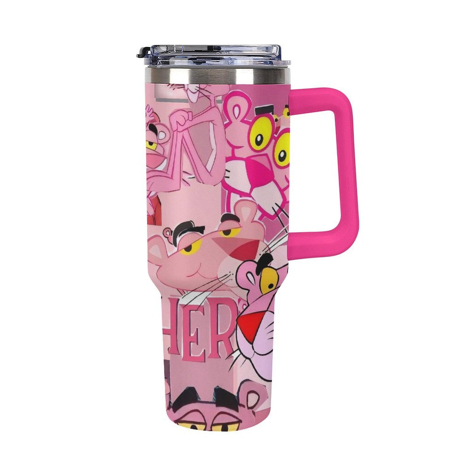 Pink Panther Car Cup Stainless Steel Thermos Cup with Handle 40oz ...