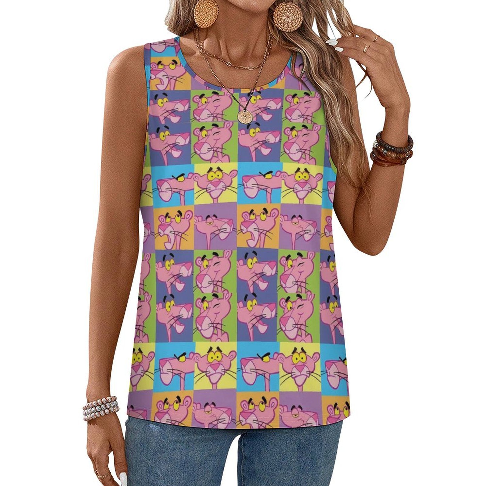 Pink Panther Cartoon Women's Sports Tank Top Sleeveless Top S - Walmart.com