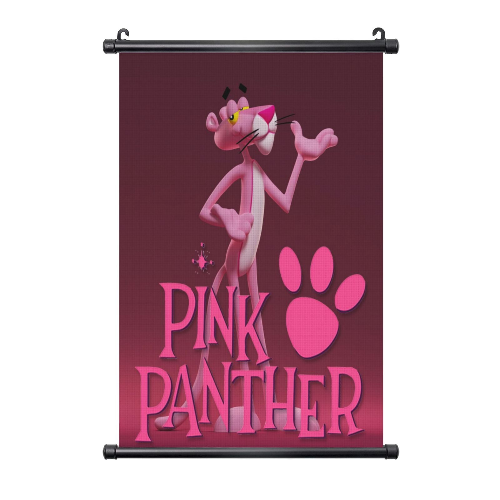 Pink Panther Hanging Poster Plastic Shaft Canvas Wall Hanging Banner ...