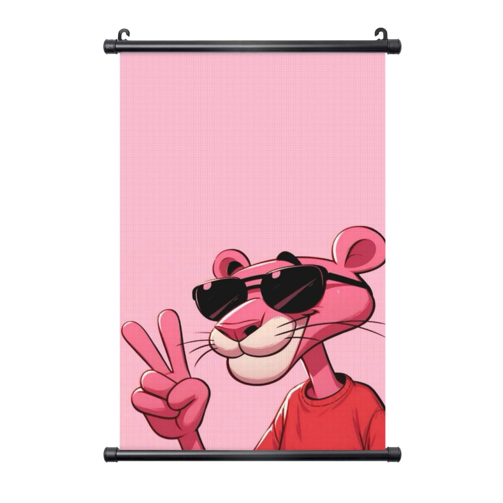 Pink Panther Hanging Poster Plastic Shaft Canvas Wall Hanging Banner ...