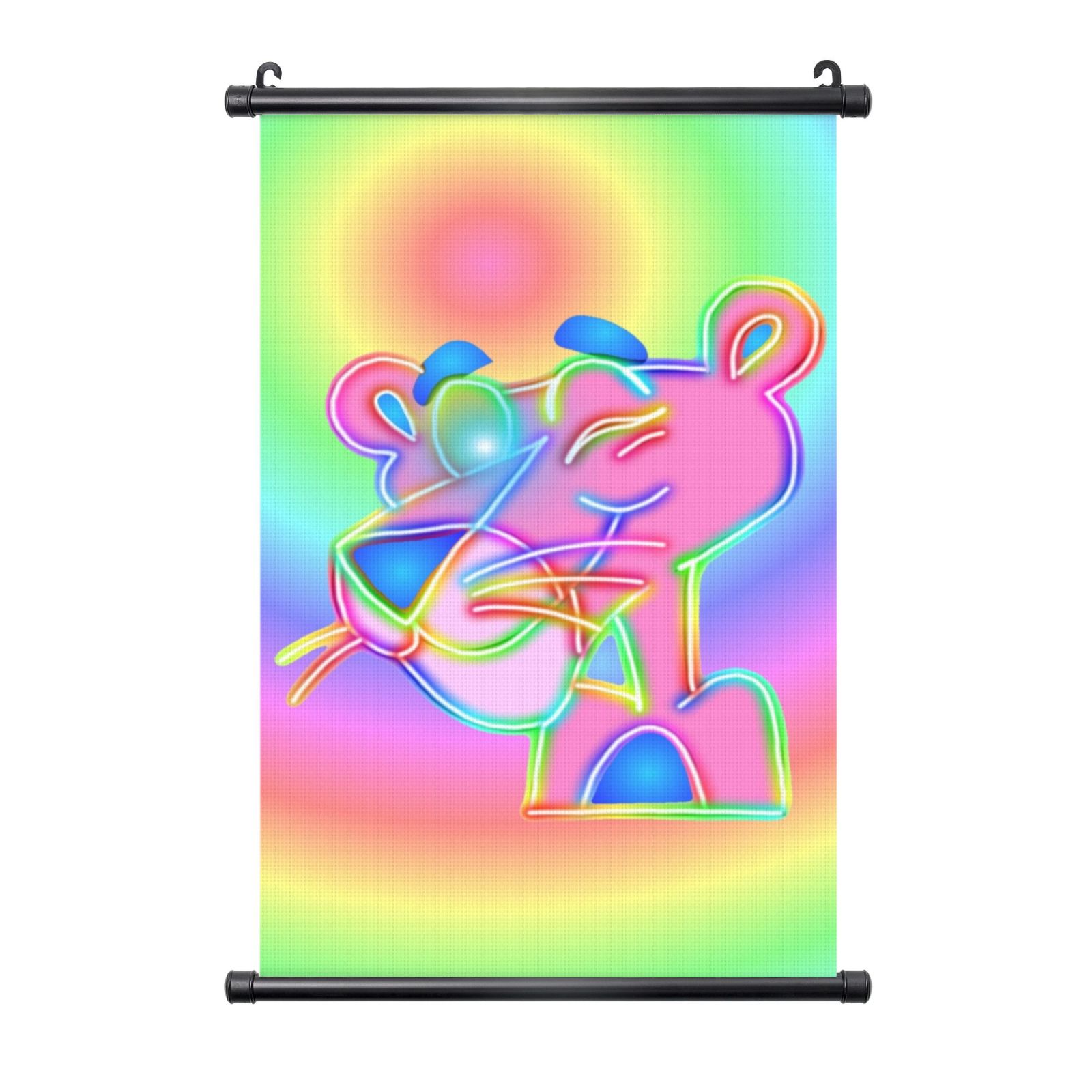 Pink Panther Hanging Poster Plastic Shaft Canvas Wall Hanging Banner ...
