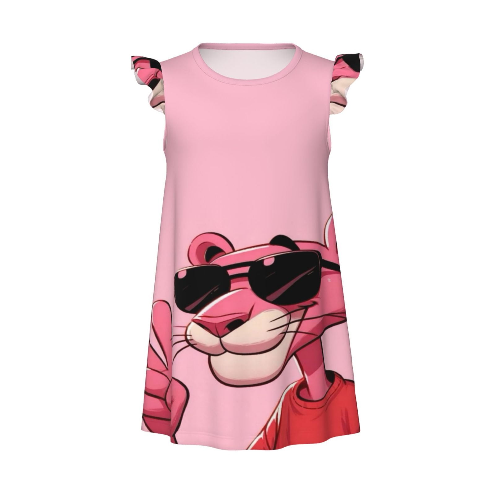 Pink Panther Little Girls Nightgowns Soft Flutter Sleeve Night Dress ...