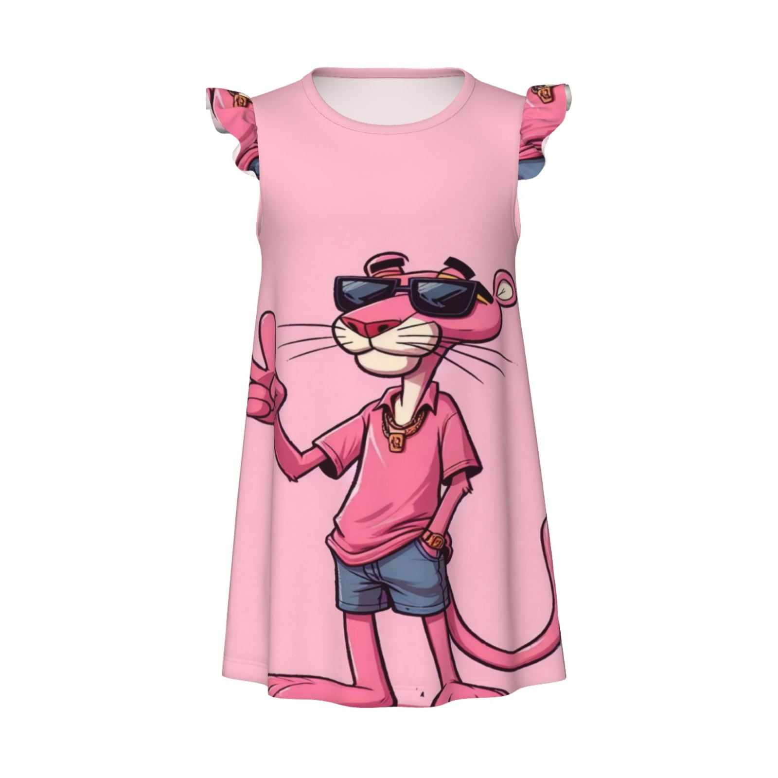 Pink Panther Little Girls Nightgowns Soft Flutter Sleeve Night Dress ...