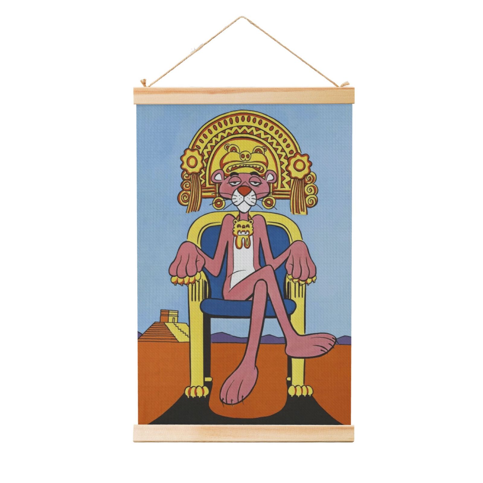 Pink Panther Poster Wall Art Wooden Shaft Hanging Banner Decor Scroll ...