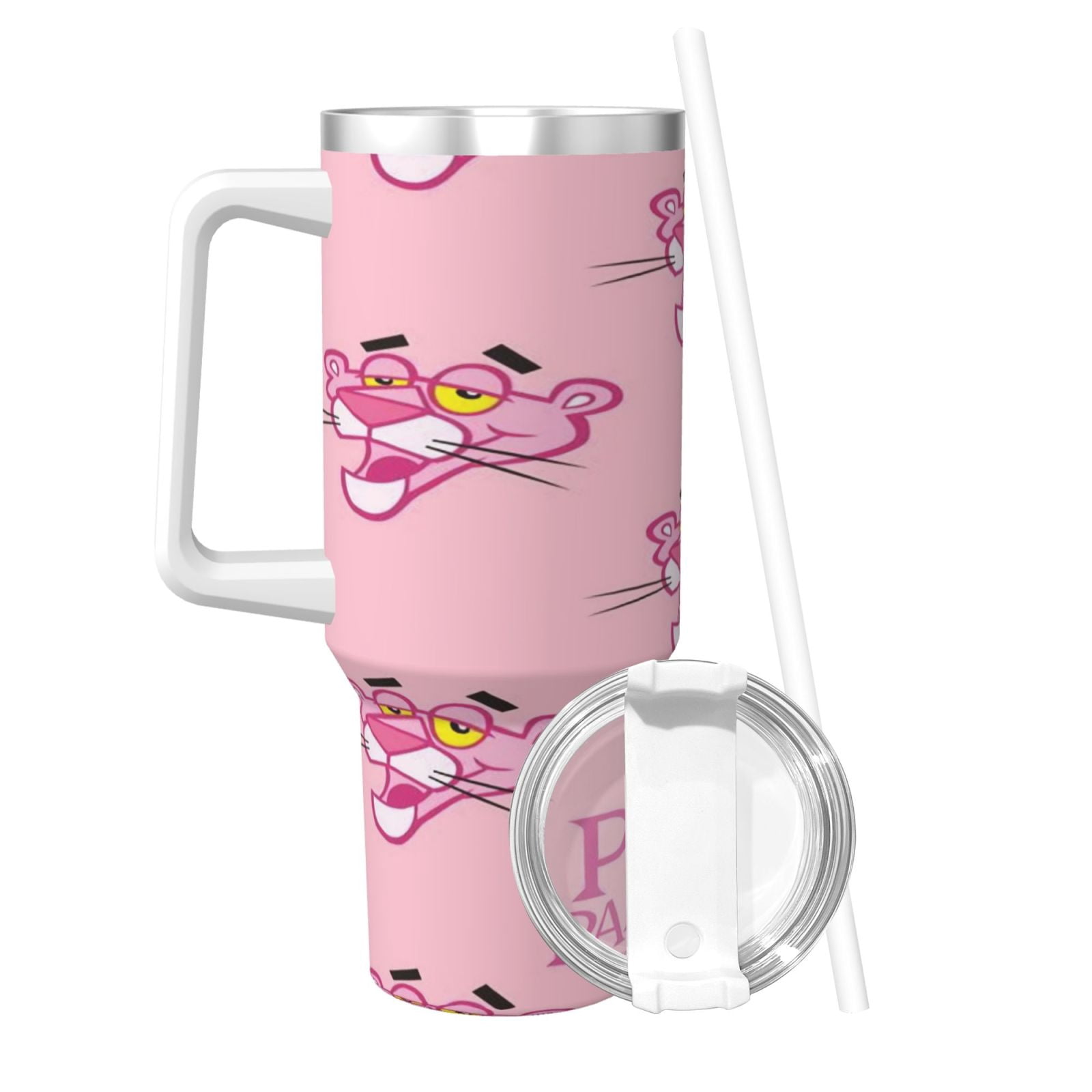 Pink Panther Print Thermos Insulated Stainless Steel Hot/Cold Coffee ...