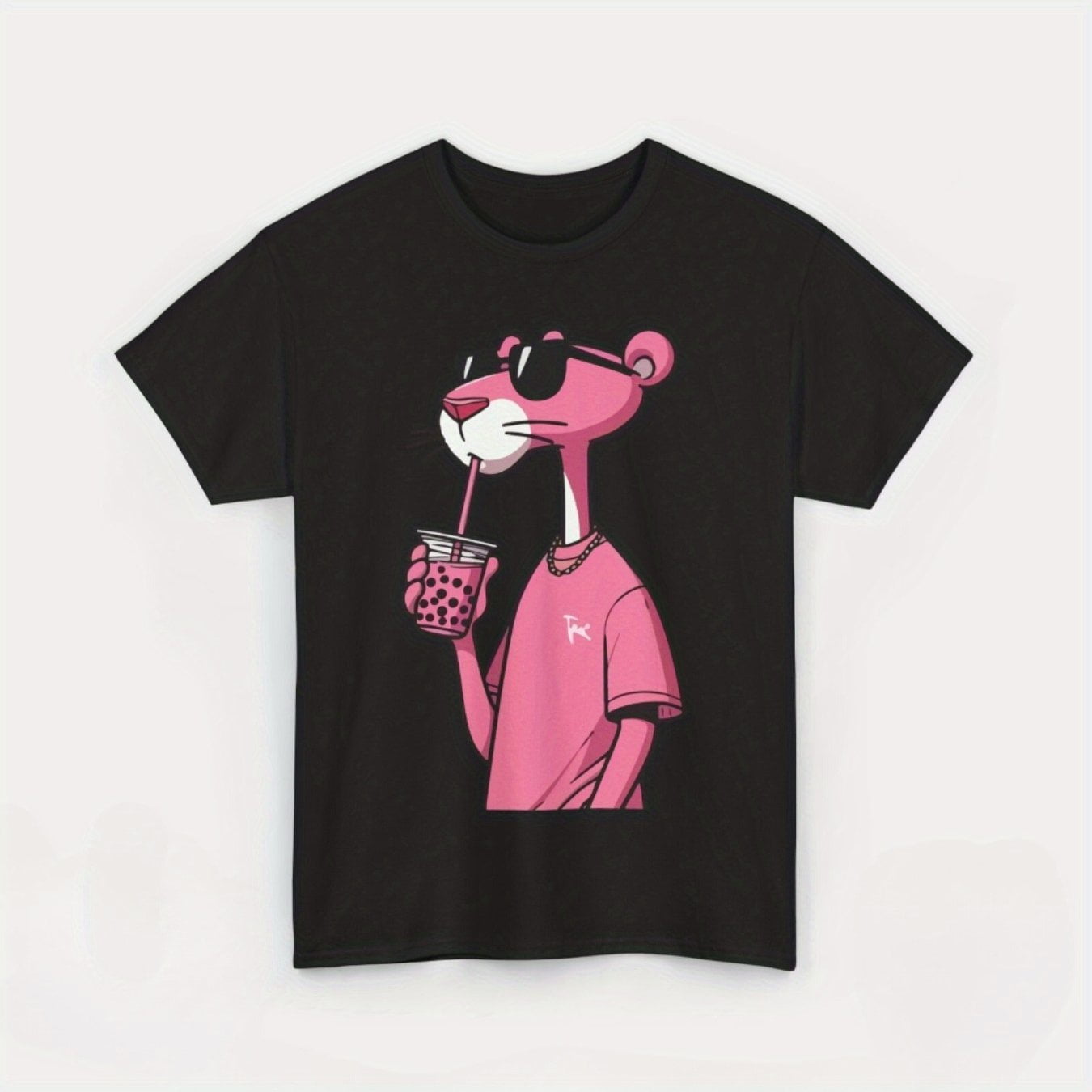 Pink Panther Swag Boba T Shirt Unisex Cotton Tee Cartoon Character ...