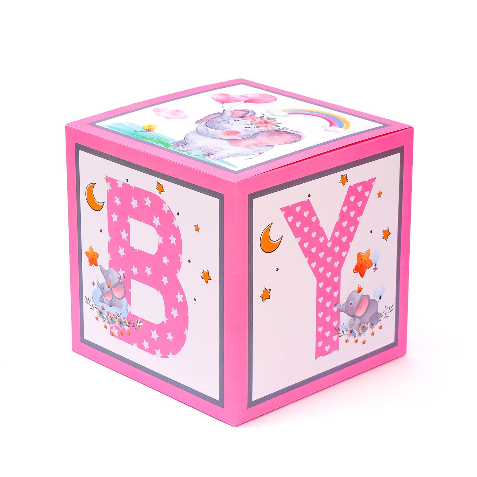 Pink Paper BABY Boxes CM31 Blocks With B A B Y for Girl's Baby Shower ...