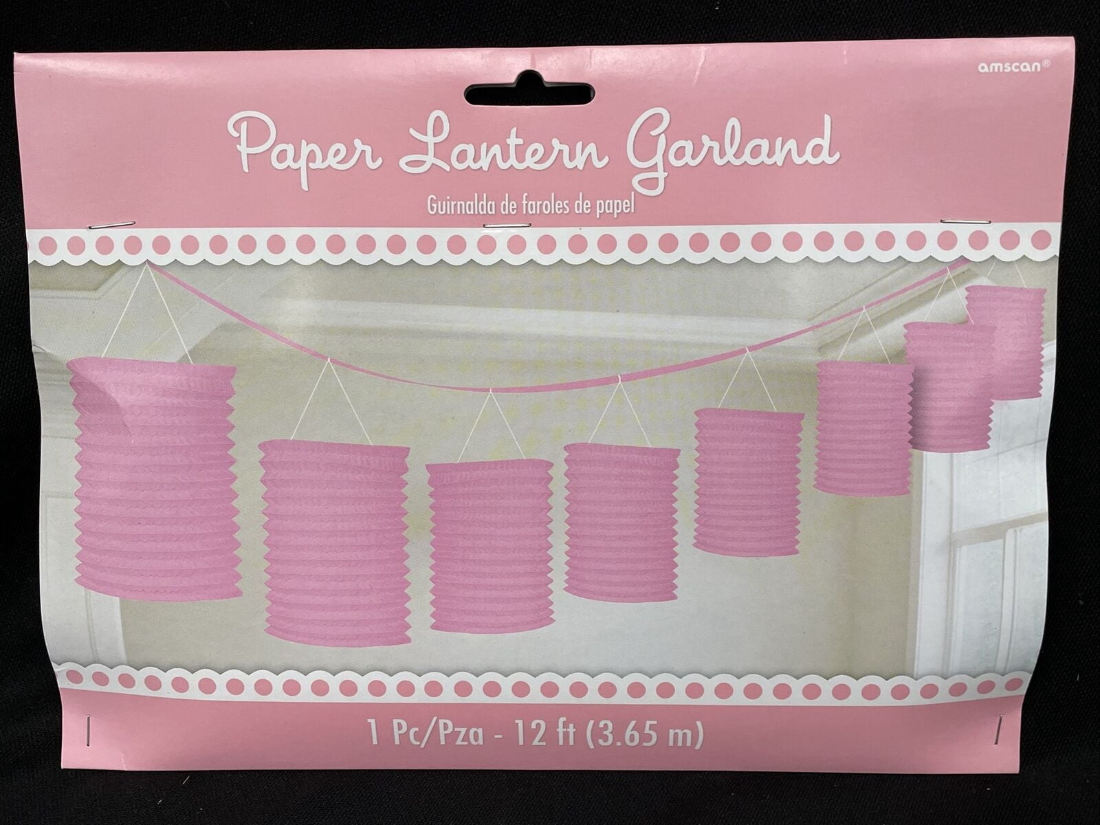 Pink Paper Lantern Garland 12ft - Walmart.com