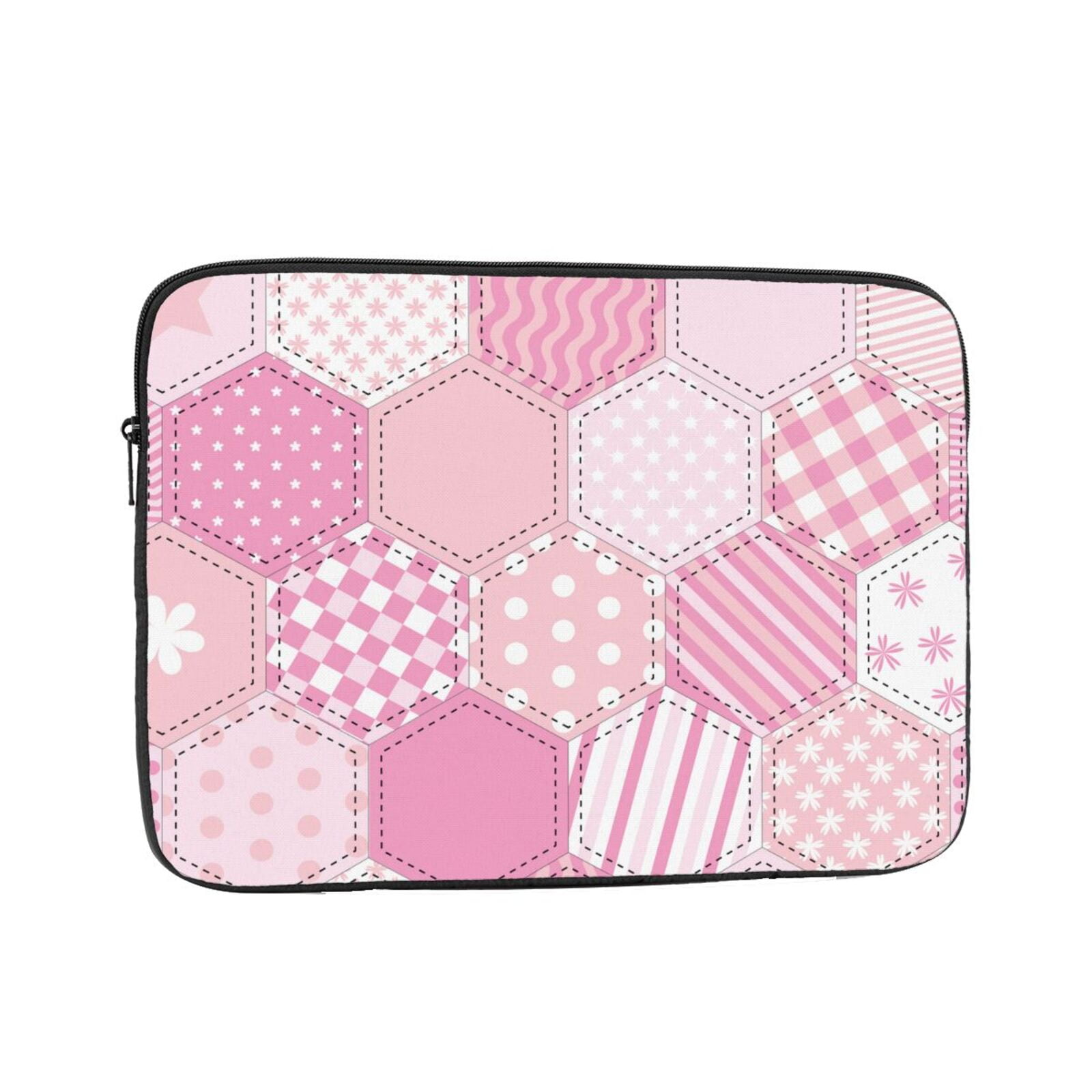 Pink Patchwork Quilt Background Portable Laptop Sleeve Compatible with ...