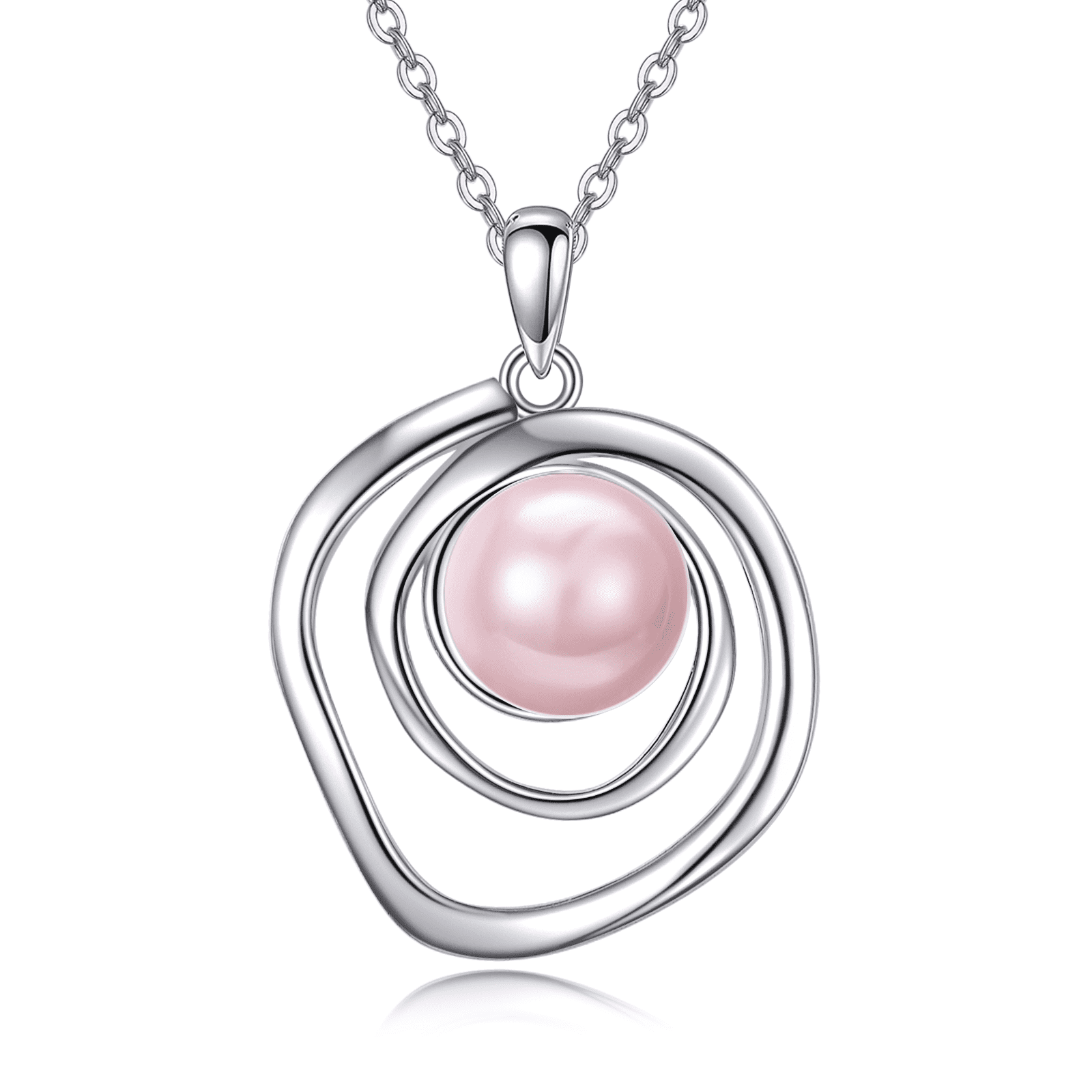 Pink Pearl Necklace 925 Sterling Silver Pink Pearl Pendant Single Pearl ...