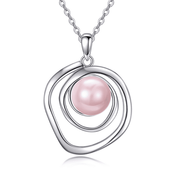 Pink Pearl Necklace 925 Sterling Silver Pink Pearl Pendant Single Pearl ...