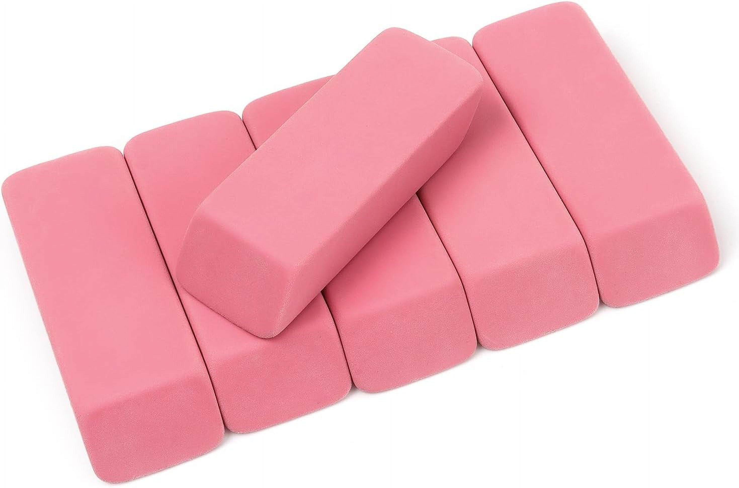 Pink Pencil Erasers for Drawing, Artist Eraser, Large, Pack of 6 ...