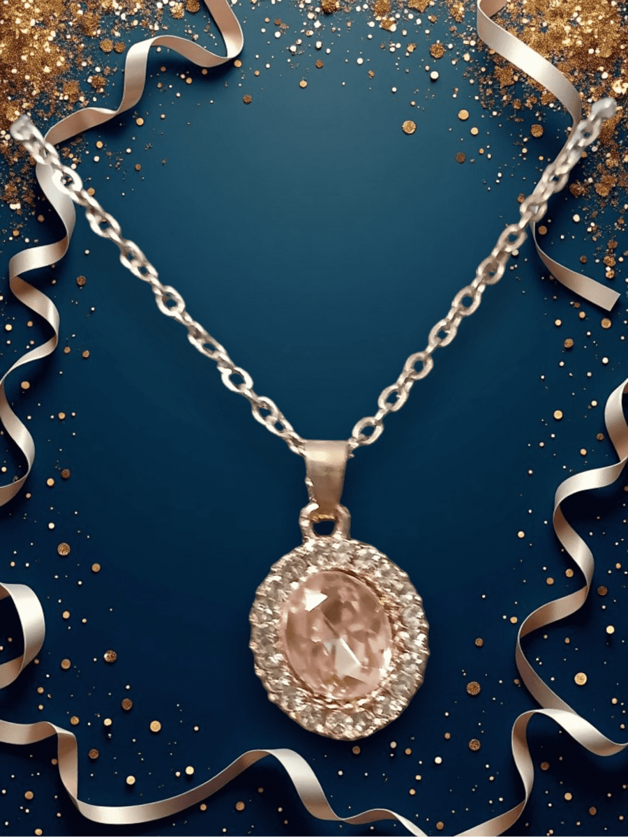 Pink Pendant with Cubic Zirconia (Pink) - Walmart.com