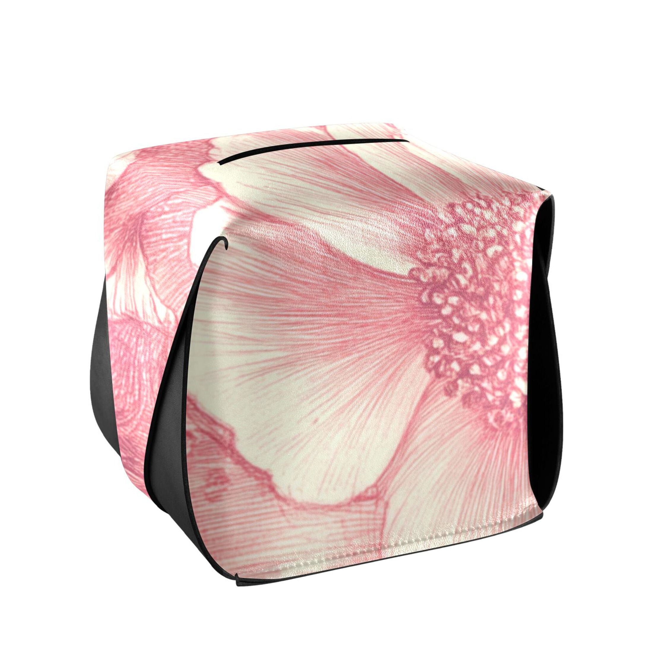 Pink Peonies Elegant Tissue Box Cover Leather Square Rectangle Tissue ...