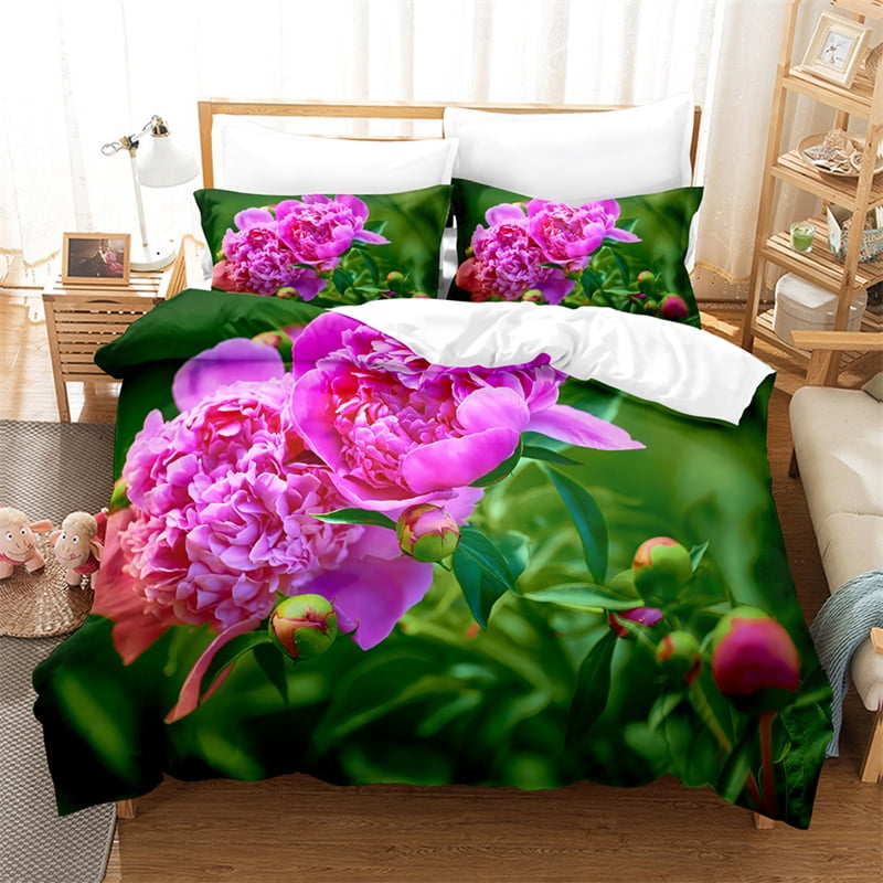 Pink Peony Bedding Set Lovely Kid's Duvet Cover Boys Quilt Cover Room ...
