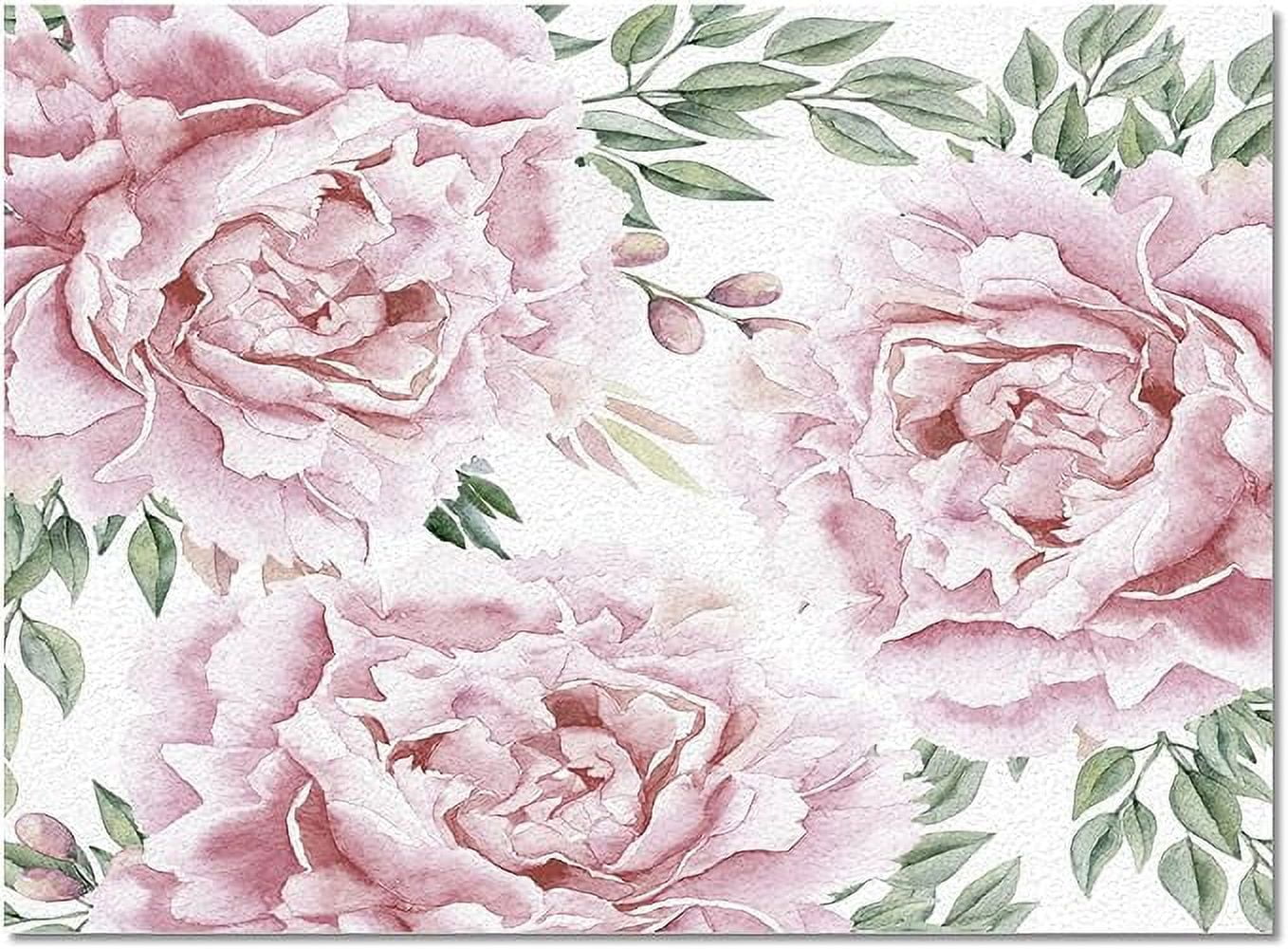 Pink Peony Flower Area Rug, Beautiful Flower Art Floor Carpet, Indoor ...