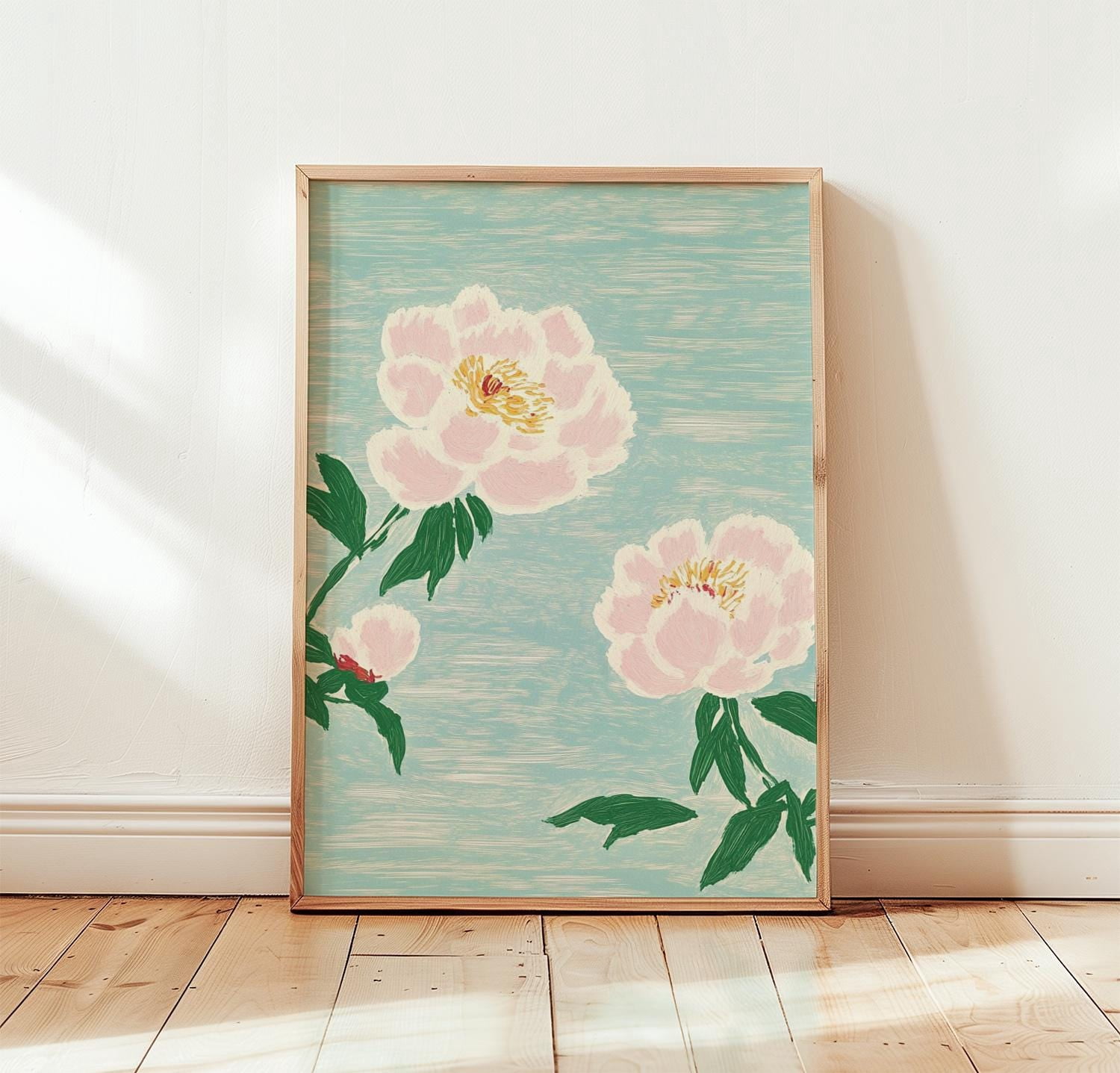 Pink Peony Poster, Floral Wall Art, Botanical Flower Print, Poster Only ...