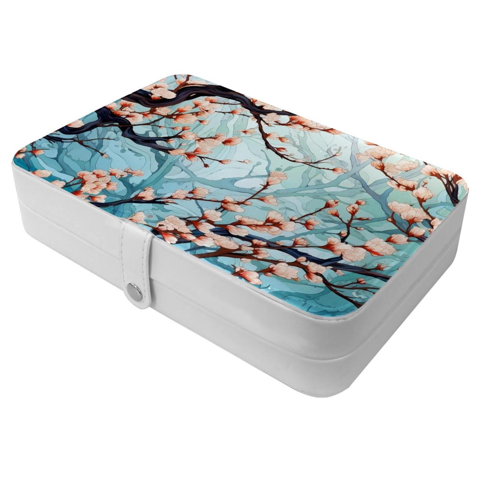 Pink Petal Branches Travel Jewelry Box - Compact and Portable - Ideal ...