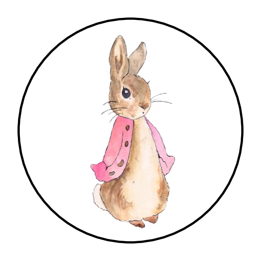 Pink Peter Rabbit, Round Stickers Phone Decal Water Bottle Stickers Car ...