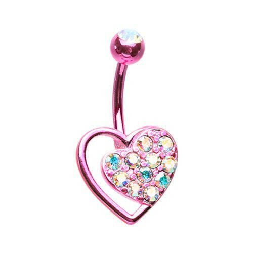 Pink Piece of my Heart Belly Button Ring - Walmart.com