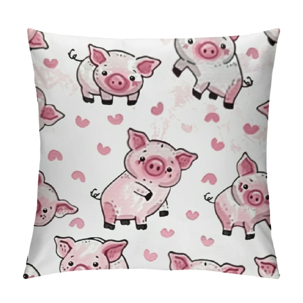 Pink Pig Bed Sheets Queen,Cute Farm Animal Fitted Sheet Deep Pocket For ...