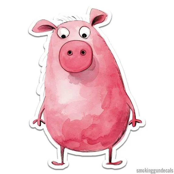 Pink Pig Sticker Indoor Outdoor Phone Decal Water Bottle Stickers Car ...