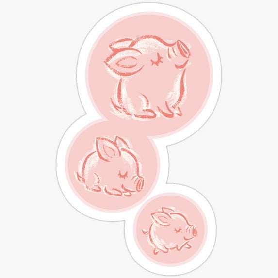 Pink Piggy Sticker Phone Decal Water Bottle Stickers Car Decals, Laptop ...