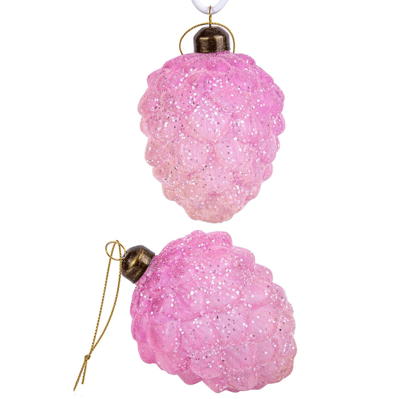 Pink Pinecones Ornaments, Glass Ornaments, Christmas Tree Decor 3.15 ...