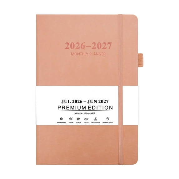 Pink Pink 2026-2027 Bilingual A5 Daily Planner Schedule Notebook Simple ...