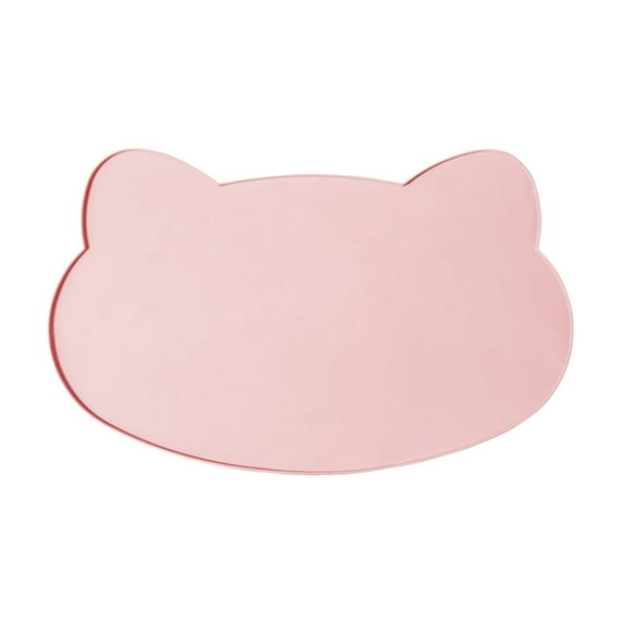 Pink Pink Compact Silicone Pet Feeding Mat With Raised Border And ...