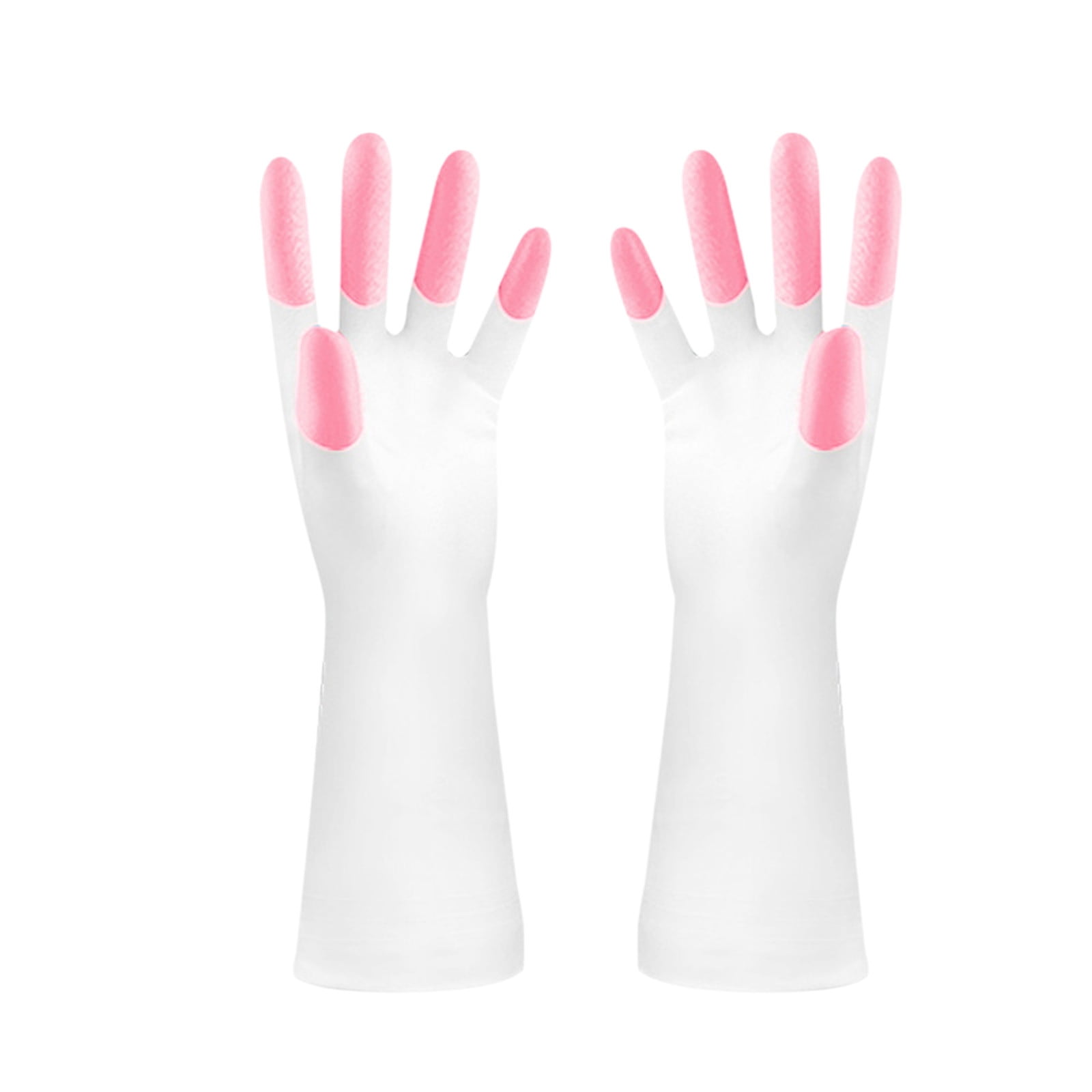 Pink Pink Dishwashing Gloves With Soft Inner Lining Heavy Duty Rubber ...