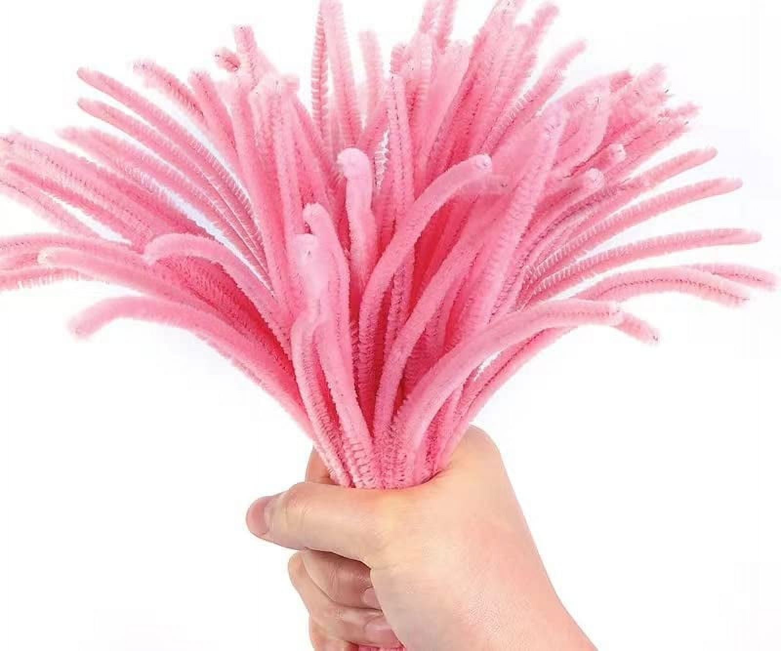 Pink Pipe Cleaners, 100psc Pipe Cleaners Craft Supplies, Chenille Stems ...