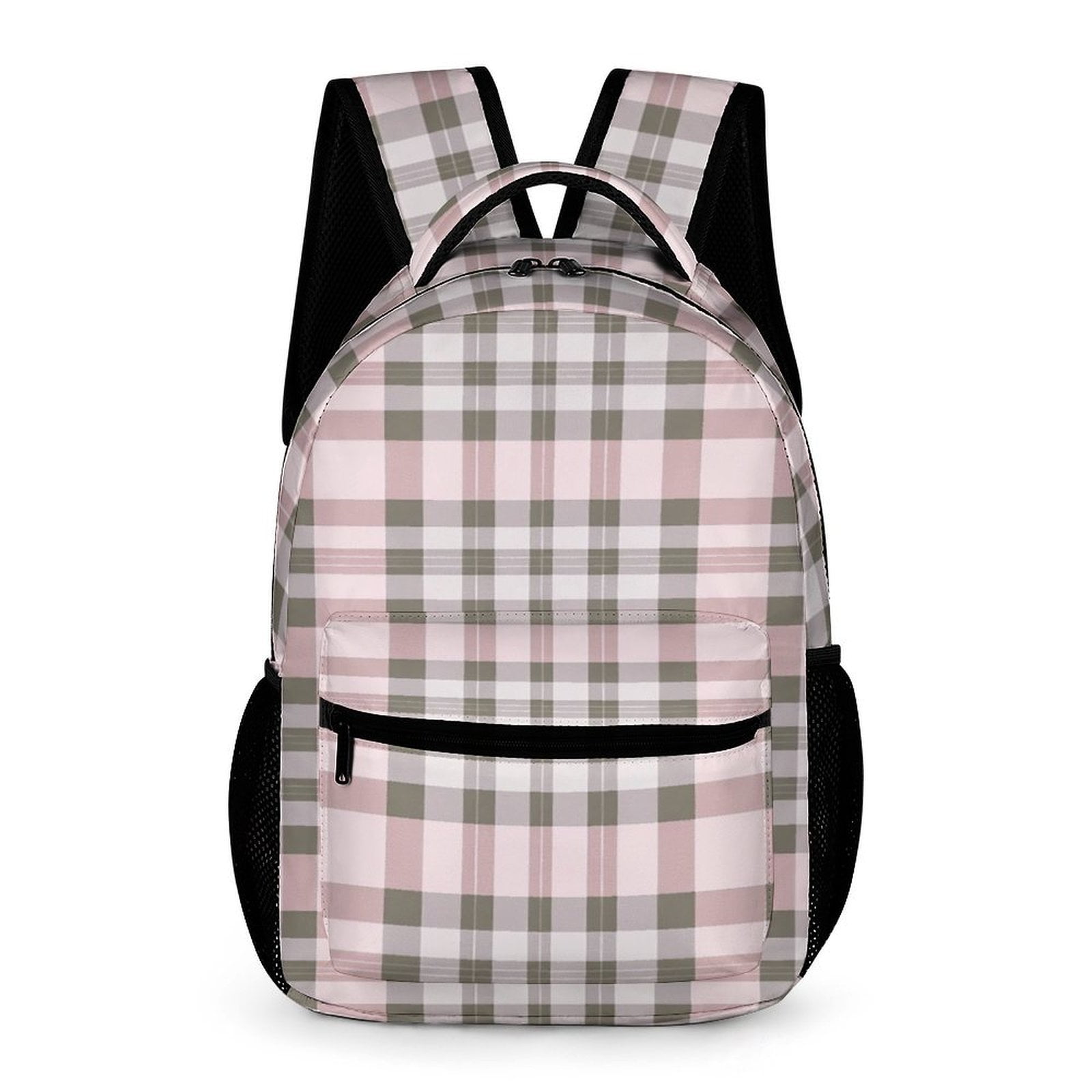 Pink Plaid Pattern Backpack Student Bookbag School Bag Laptop Backpacks ...