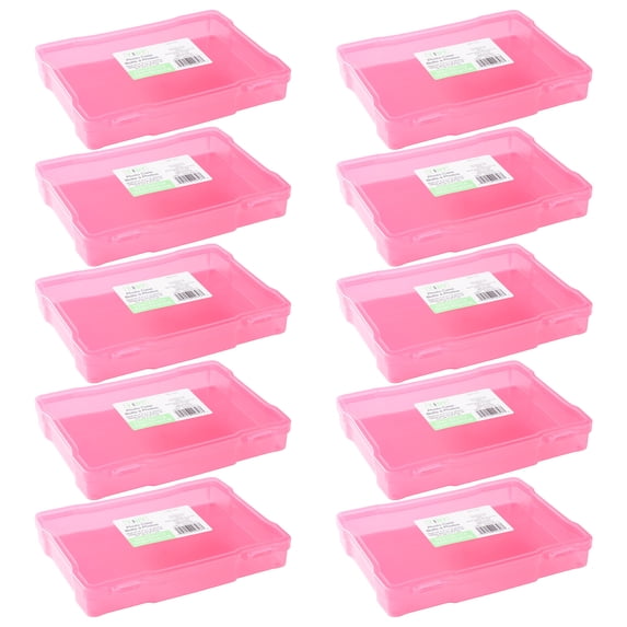 Pink Plastic Photo Storage Cases by Simply Tidy â€“ Snap-Closure ...