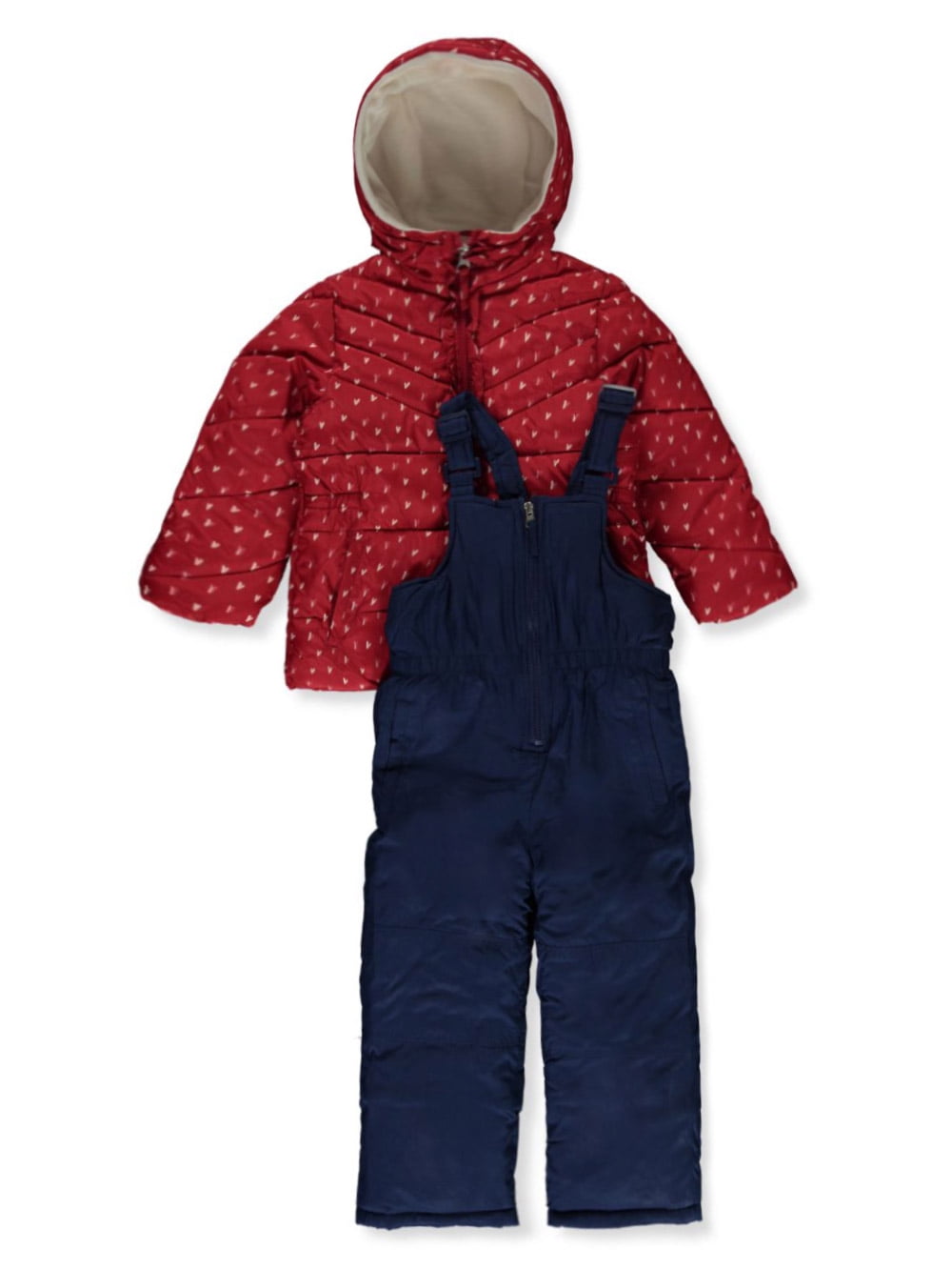 Pink Platinum Girls' 2-Piece Hearts Snowsuit Set - Red, 4 (Little Girls ...