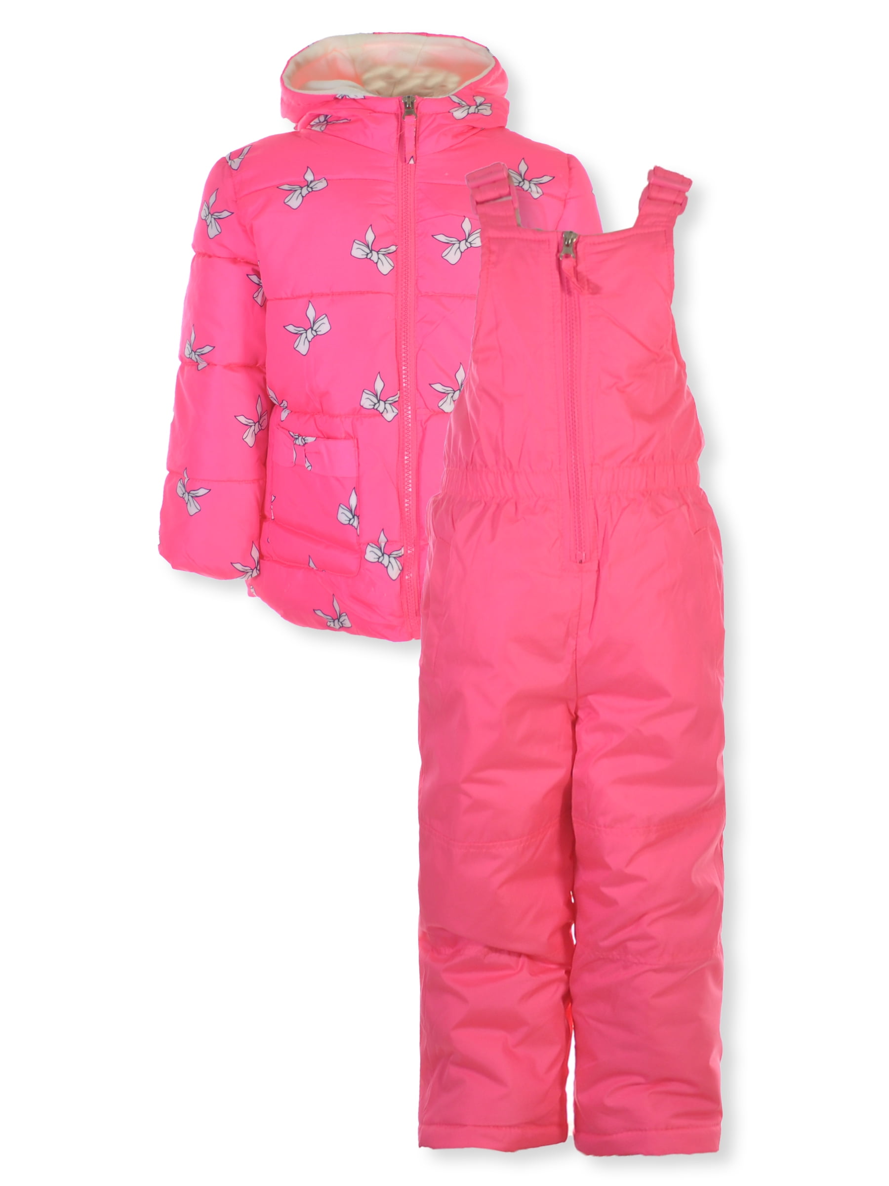 Pink Platinum Girls' 2-Piece Snowsuit Jacket Set Outfit - pink, 4t ...