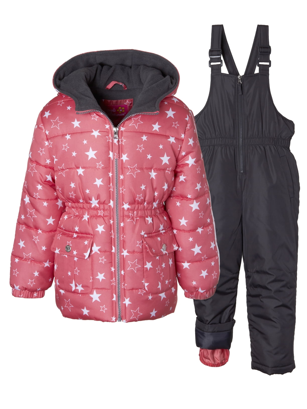 Pink Platinum Girls 2T-4T Star 2-Piece Snowsuit (Coral 2T) - Walmart.com
