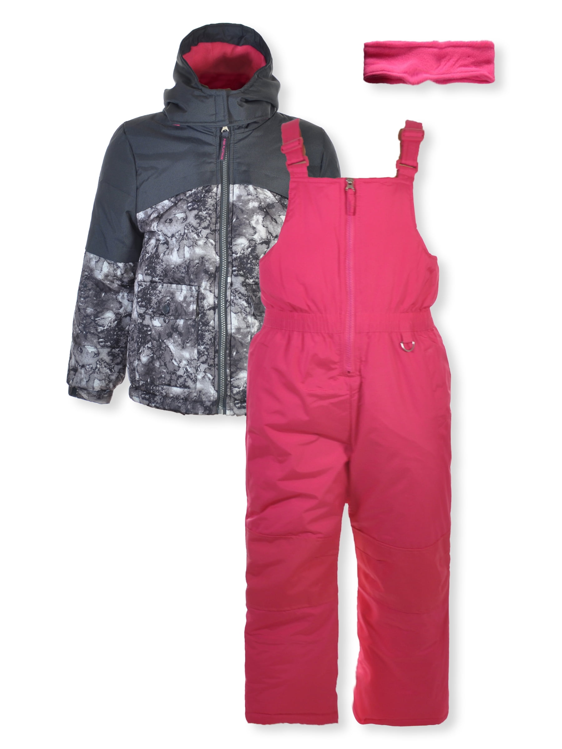 Pink Platinum Girls' 3-Piece Snowsuit Set Outfit Color: gray Size: 14 ...