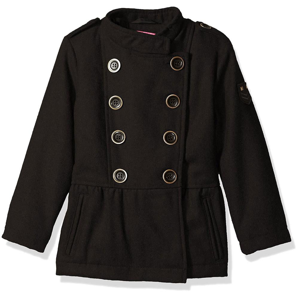 Pink Platinum Girls 4-6x Wool Peacoat (Black 6X) - Walmart.com
