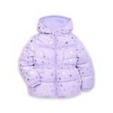 Pink Platinum Girls Heart Foil Hooded Puffer Jacket - Walmart.com