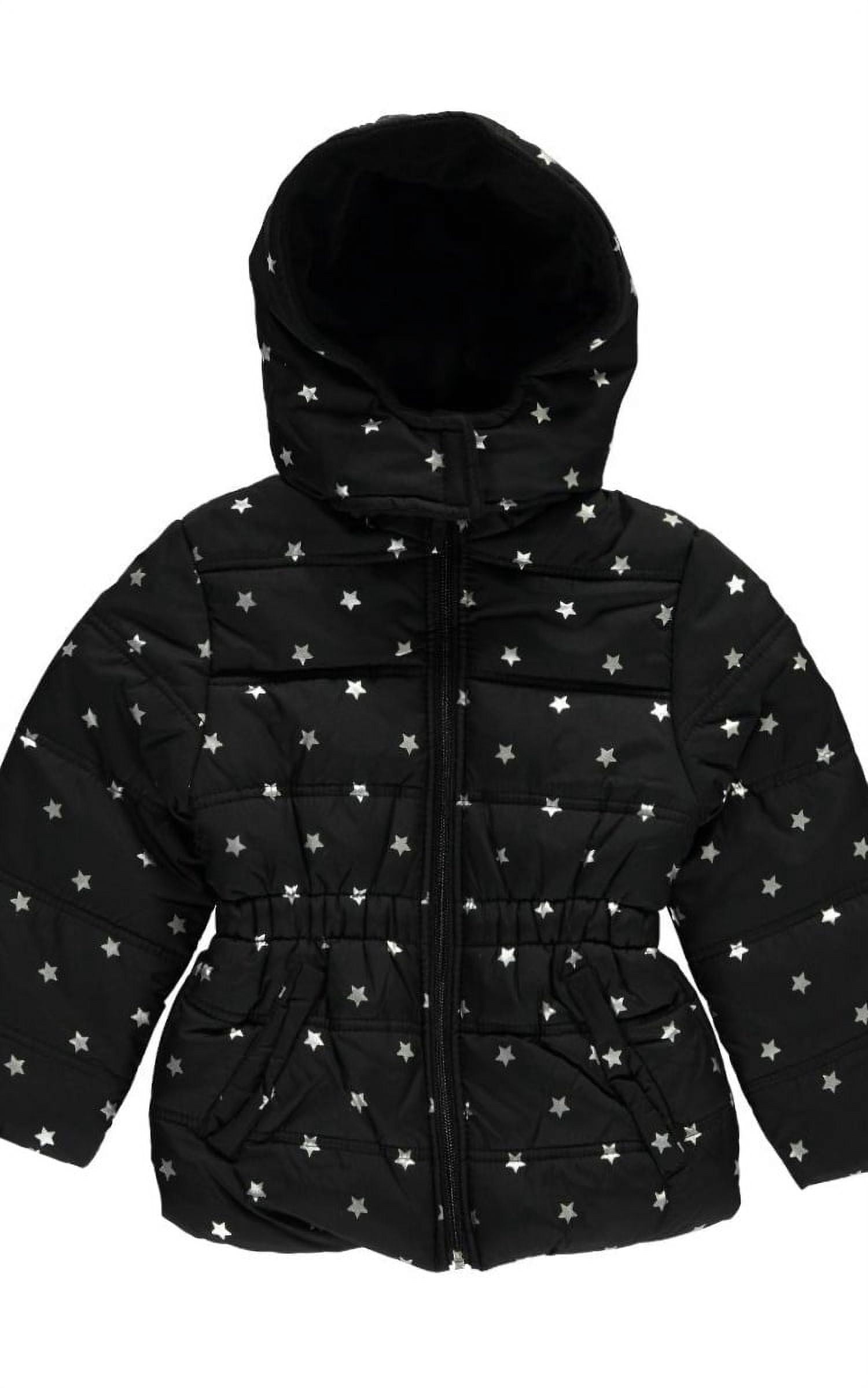 Pink Platinum Girls' Printed Foil Star Puffer Jacket - Walmart.com